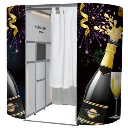 CHAMPAGNE & FIREWORKS CELEBRATION SCENE PHOTO BOOTH PANEL SKINS