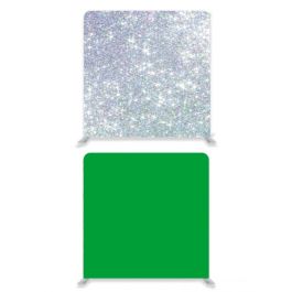8ft*8ft Green Screen and Silver Glitter Effect Backdrop, With or ...